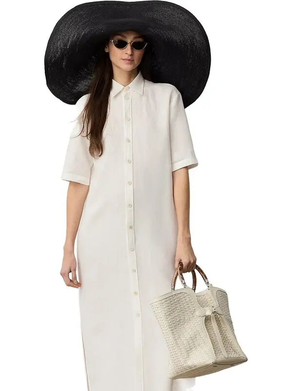 Ralph Lauren Carol Linen Shirtdress - Cream