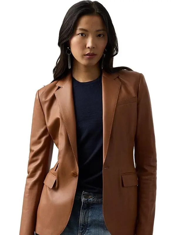 Ralph Lauren Parker Lambskin Jacket - Rl Gold