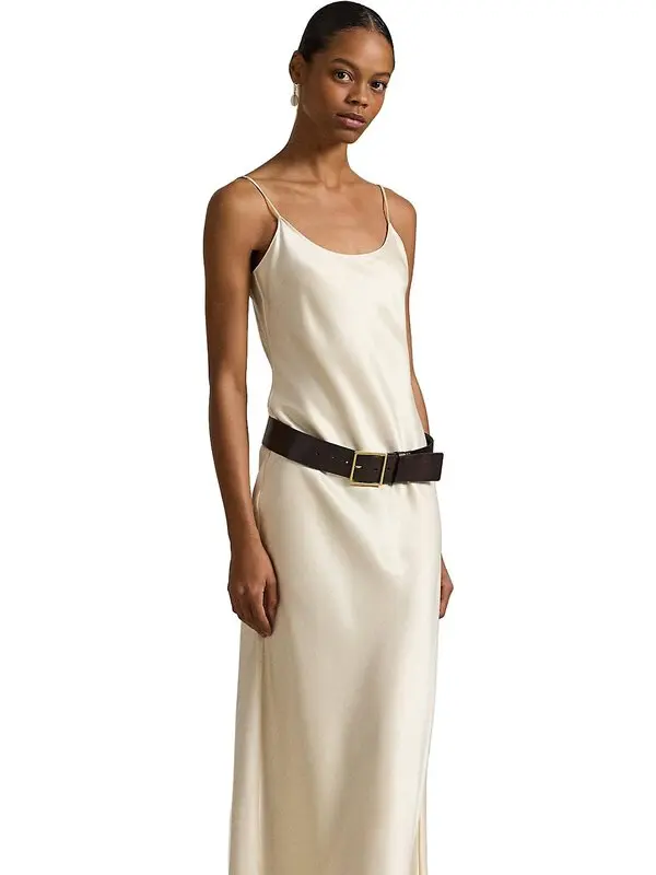Ralph Lauren Satin Slip Midi Dress - Champagne