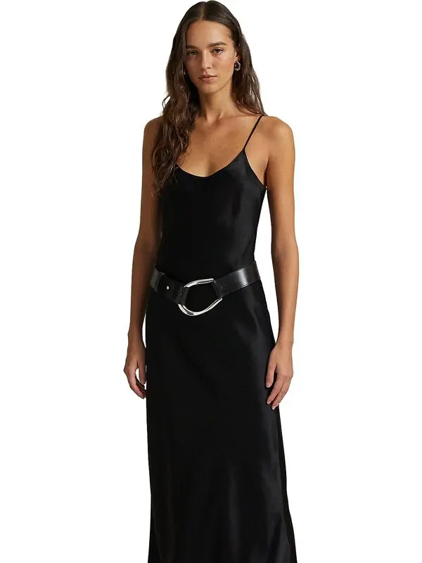 Ralph Lauren Satin Slip Midi Dress - Polo Black