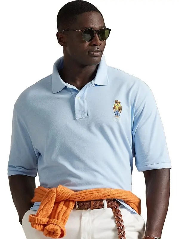 Ralph Lauren Polo Bear Embroidered Polo Shirt - Southport Blue/heritage Bear