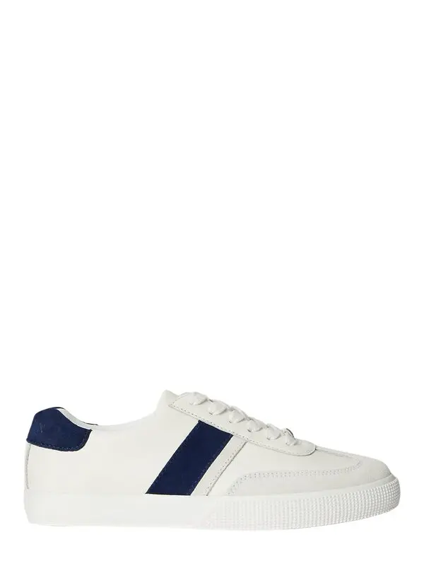 Ralph Lauren Leather & Suede Braylee Sneaker - Snow White/bianco/navy