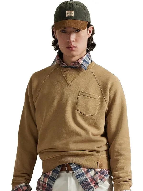 Ralph Lauren Garment-dyed Fleece Sweatshirt - Dark Beige