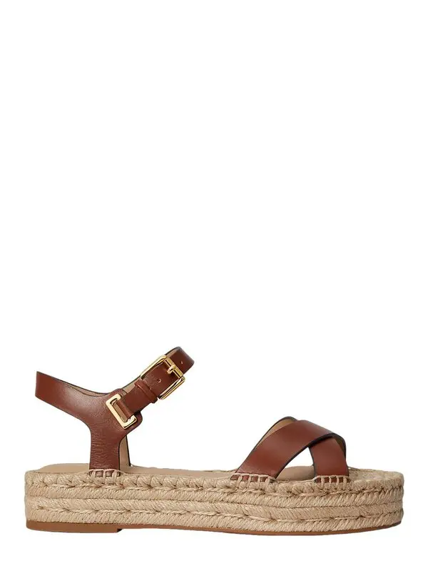 Ralph Lauren Emeryn Leather Espadrille - Lauren Tan