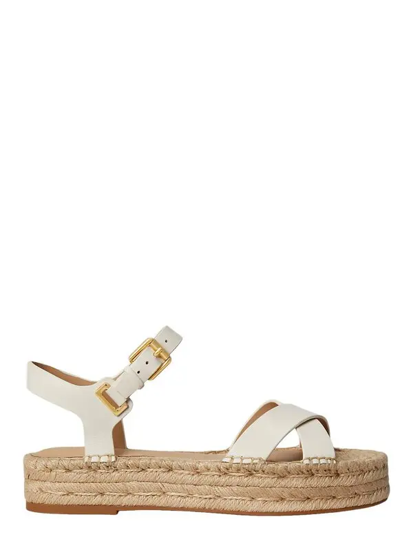 Ralph Lauren Emeryn Leather Espadrille - Soft White