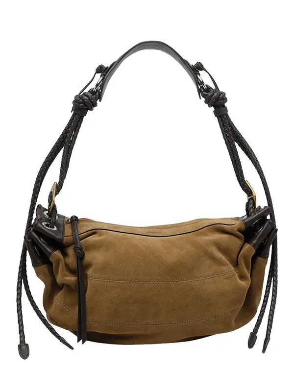 Isabel Marant Étoile Suede Shoulder Bag With Braided Straps - Grey