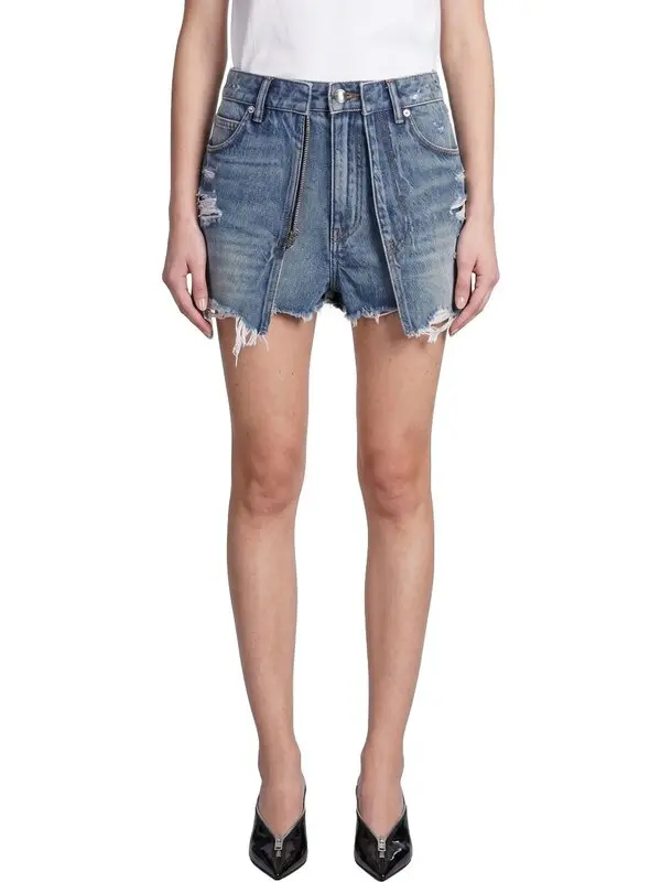Alexander Wang Cotton Denim Mini Skirt - Blue