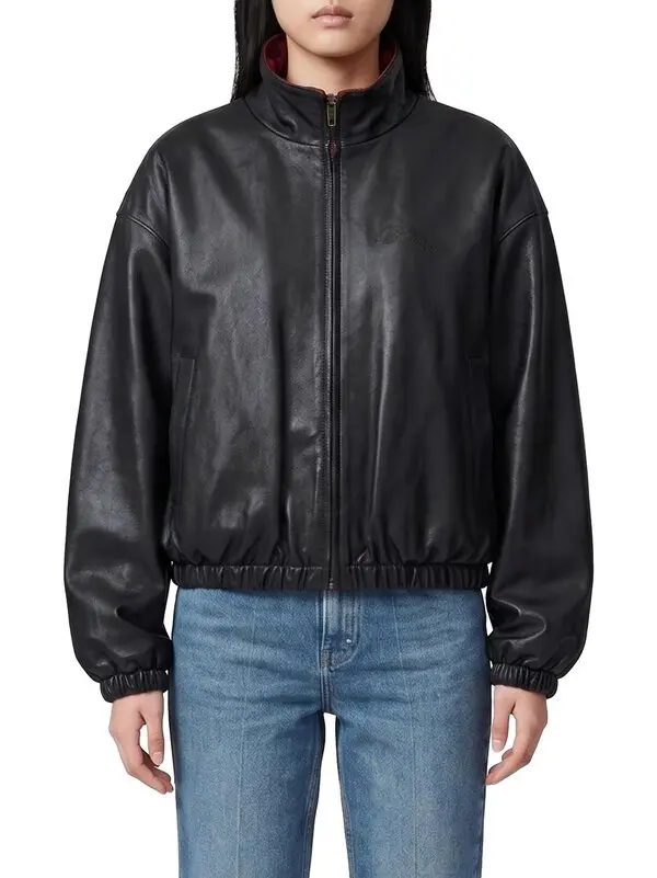 Balenciaga Lambskin Bomber Jacket - Black