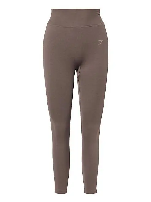 GYMSHARK Lift Seamless Logo-print Leggings - Gs Cool Brown