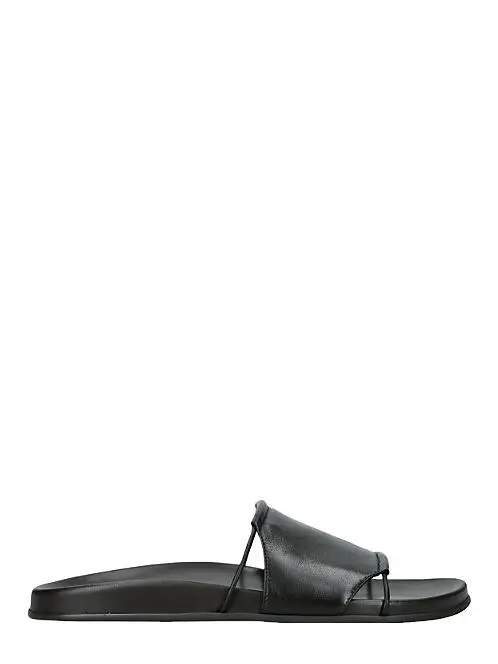 THE ROW Vivienne Leather Slide Sandals - Black