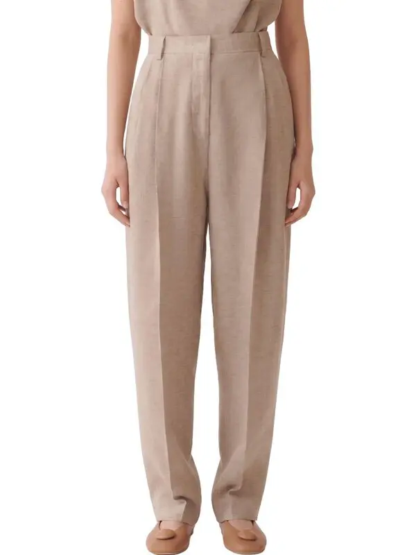 Fabiana Filippi Wide Leg Linen Trousers - Grey