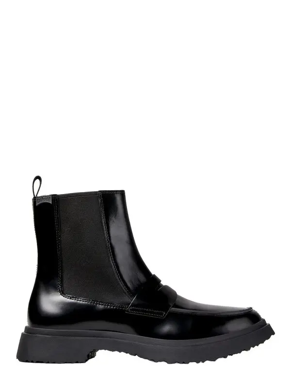 Camper Brushed Leather Ankle Boots - Black