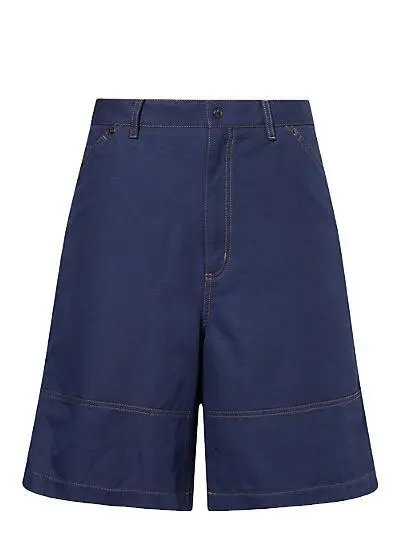 Moncler Cotton And Linen-blend Cargo Shorts - Navy