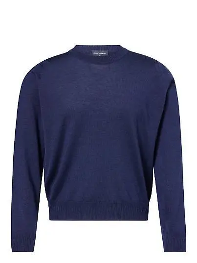 John Smedley Crew-neck Cashmere And Silk Jumper - Royal Navy/ryn