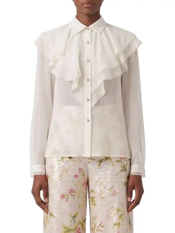 Alberta Ferretti Embellished Shirt - Beige
