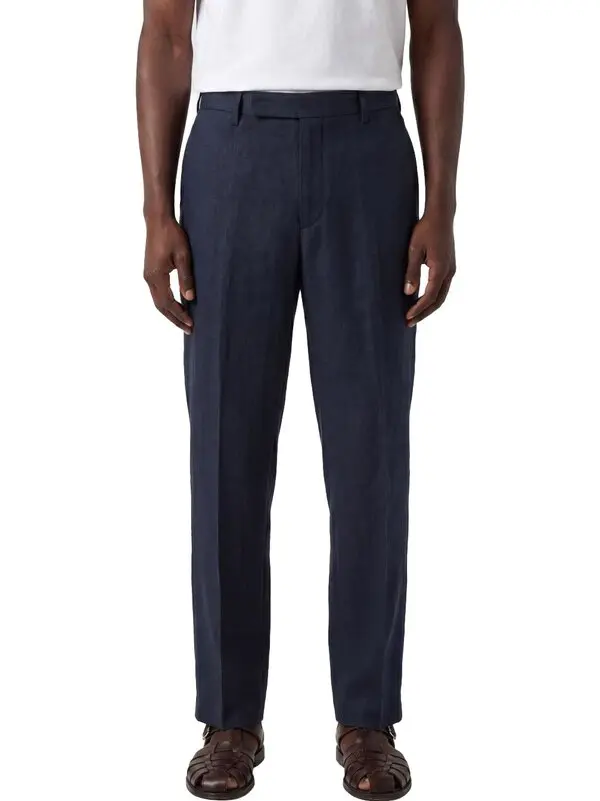 Paul Smith Wide-leg Linen Trousers - Blue