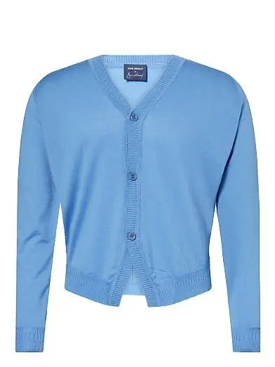 John Smedley X Bill Nighy Merino Wool Cardigan - Chambray Blue/maz