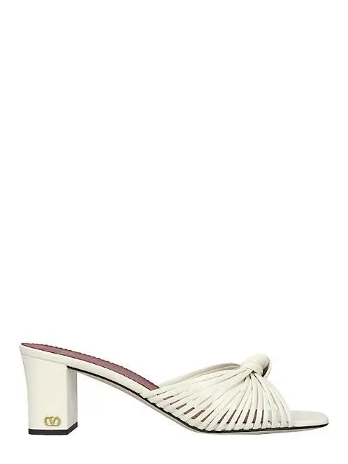Valentino Garavani Annet 60 Leather Heeled Mules - White