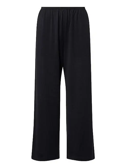 TOTEME Elasticated Straight-leg Cotton And Silk Trousers - Black