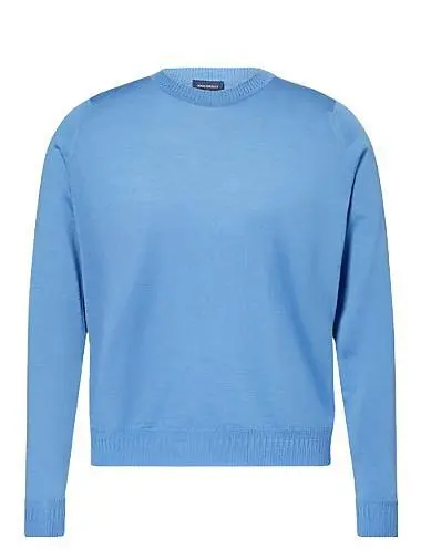 John Smedley X Bill Nighy Crew-neck Merino Wool Jumper - Chambray Blue/maz