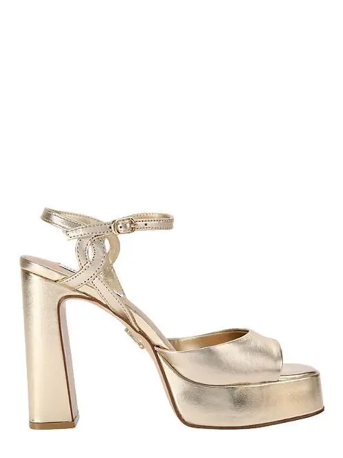 Steve Madden Miliana Heeled Leather Sandals - Gold