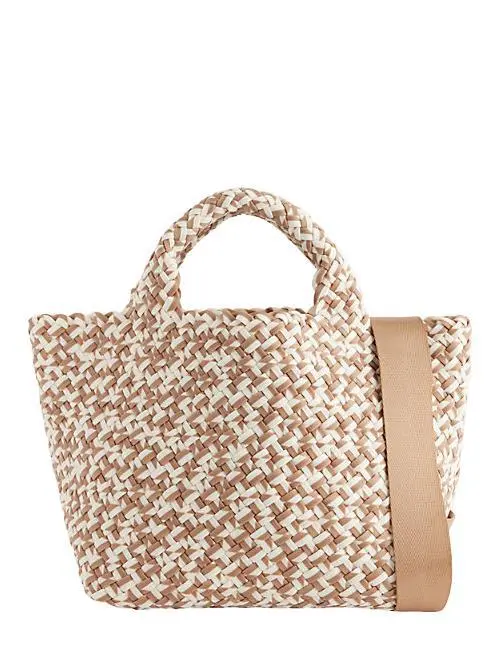 NAGHEDI St Barths Small Woven Shoulder Bag - Flax