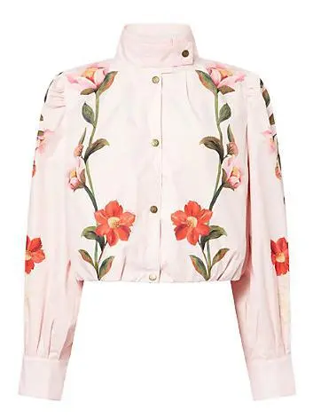 Barbour Madalena Floral Shell Jacket - Pink Bloom/cream Flower