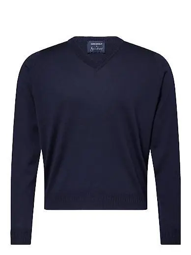 John Smedley X Bill Nighy V-neck Merino Wool Jumper - Midnight/ntm