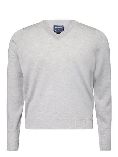 John Smedley X Bill Nighy V-neck Merino Wool Jumper - Nimbus/snw
