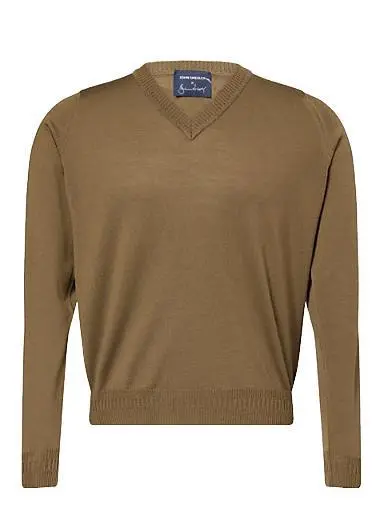 John Smedley X Bill Nighy V-neck Merino Wool Jumper - Rewilding Green/mi