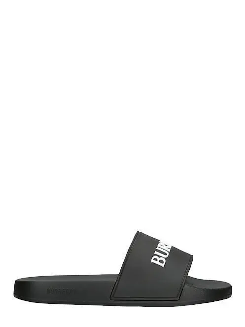 Burberry Furley Rubber Slides - Black