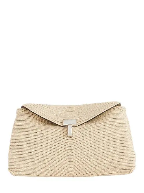 TOTEME Mini T-lock Woven Clutch - Pearl