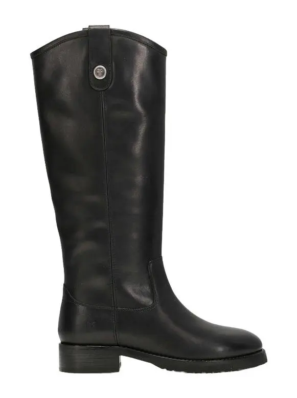 THE FRYE COMPANY Melissa Lug Button Tall Wide Calf Boots - Black