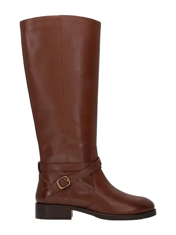 THE FRYE COMPANY Melissa Belted Riding Wide Calf Boots - Red