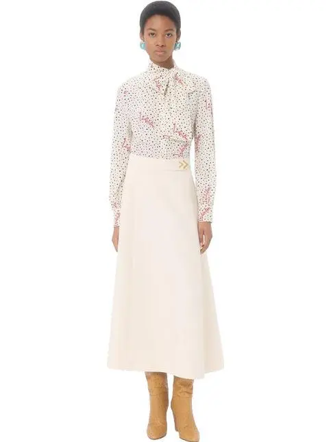 Valentino Garavani Crepe Couture Midi Skirt - White