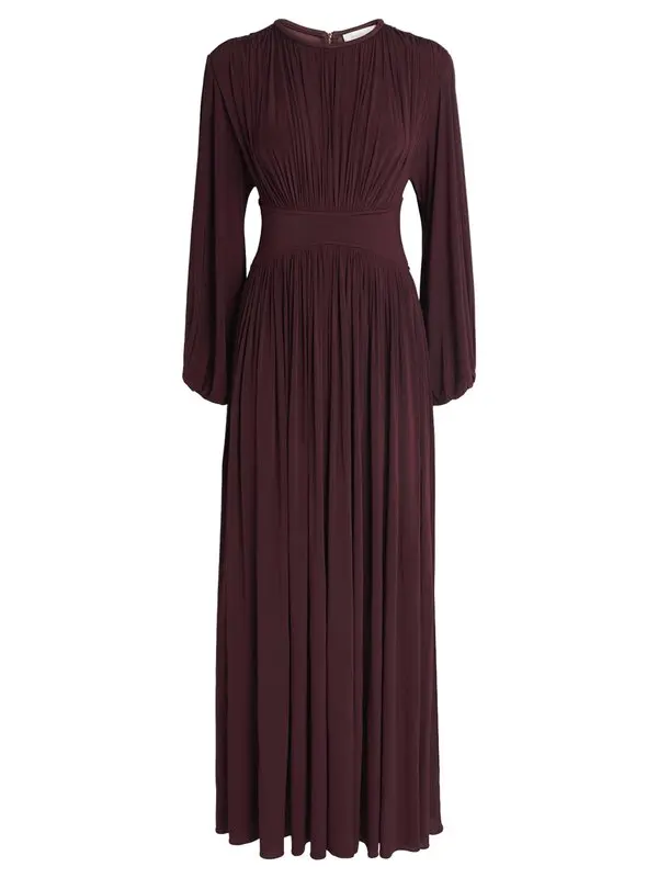 Zimmermann Gathered Luna Maxi Dress - Burgundy