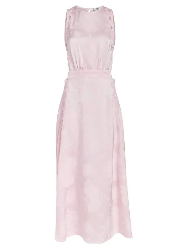 Sandro Satin Cut-out Midi Dress - Pink