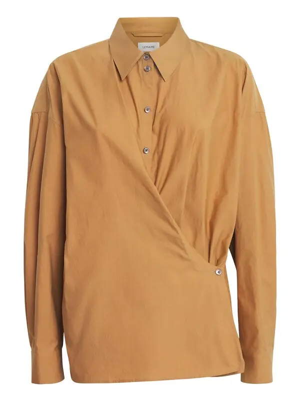 LEMAIRE Cotton Twisted Shirt - Orange