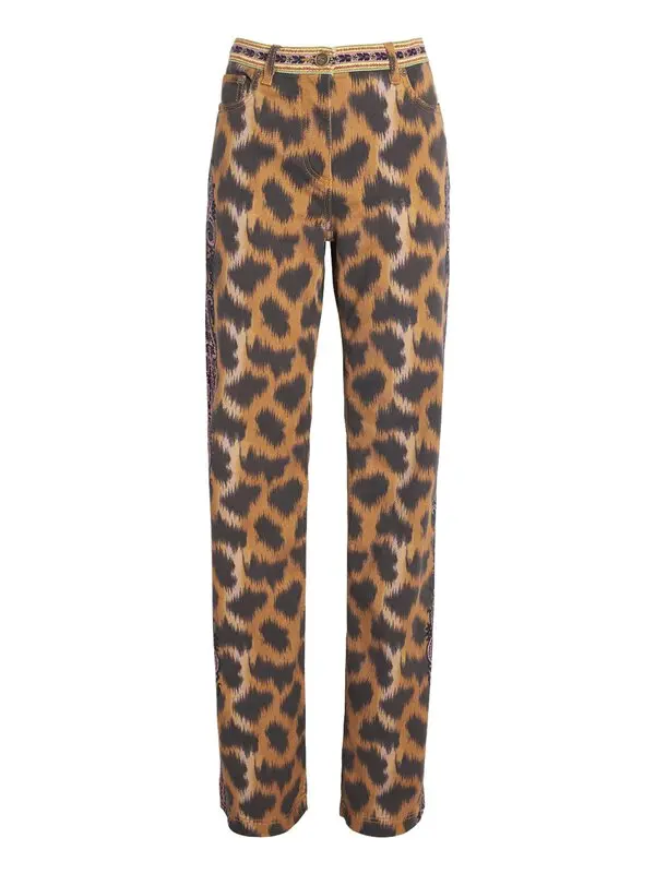 Etro Printed Wide-leg Jeans - Brown