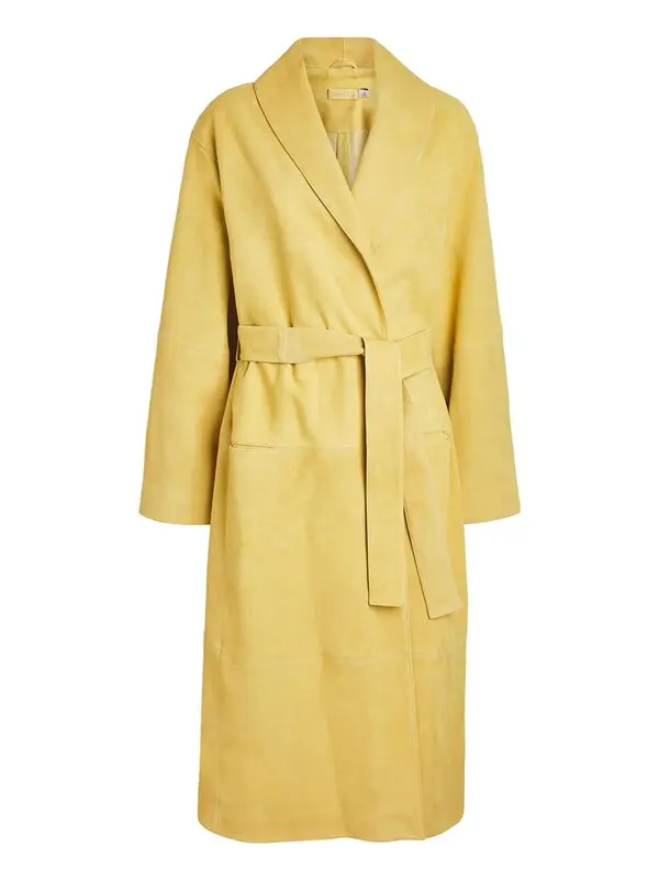 Simkhai Suede Enola Trench Coat - Yellow