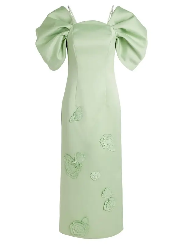LEO LIN Appliqué Arabella Maxi Dress - Green