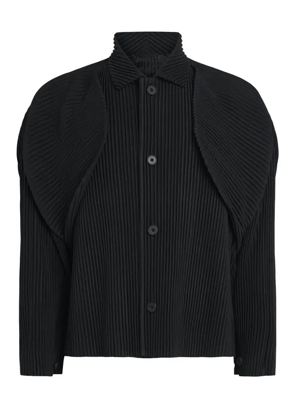 Issey Miyake Pleated Cover And Fold Jacket - Black