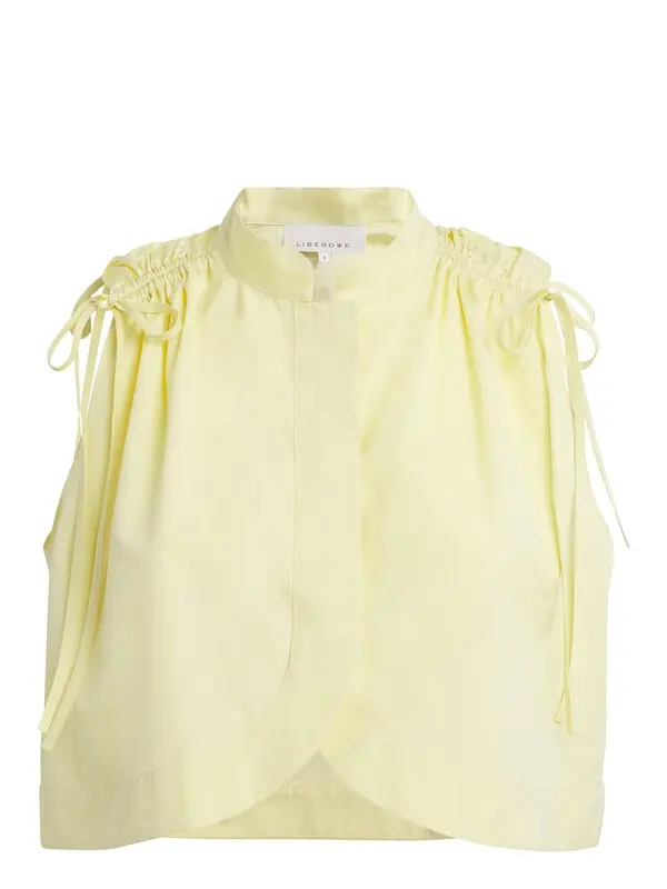 LIBEROWE Cotton-silk Maya Crop Top - Yellow