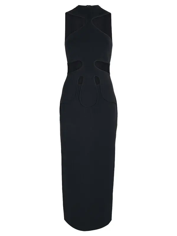 Cult Gaia Knitted Baylee Midi Dress - Black