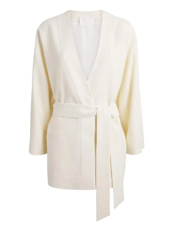 NOMADISSEM Wool-silk-linen-blend Jacket - Ivory