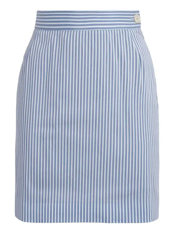 VIVIENNE WESTWOOD Cotton-blend Stripe Mini Skirt - Blue