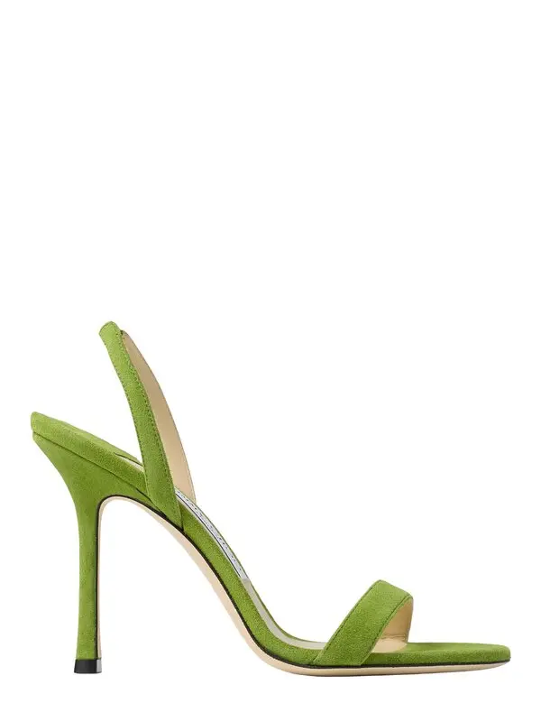 JIMMY CHOO Jenn 100 Suede Heeled Sandals - Green