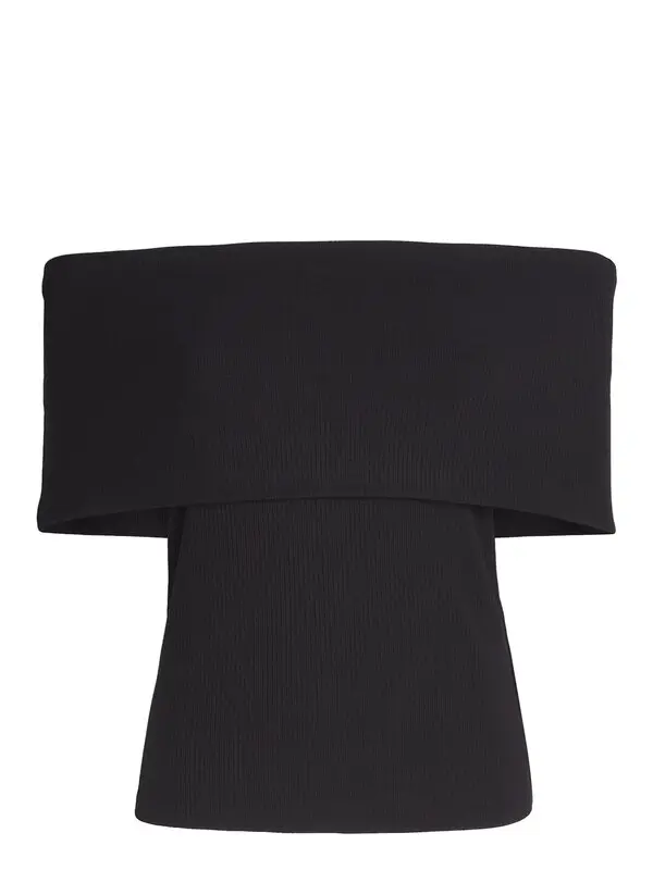 Paige Off-the-shoulder Rosarita Top - Black
