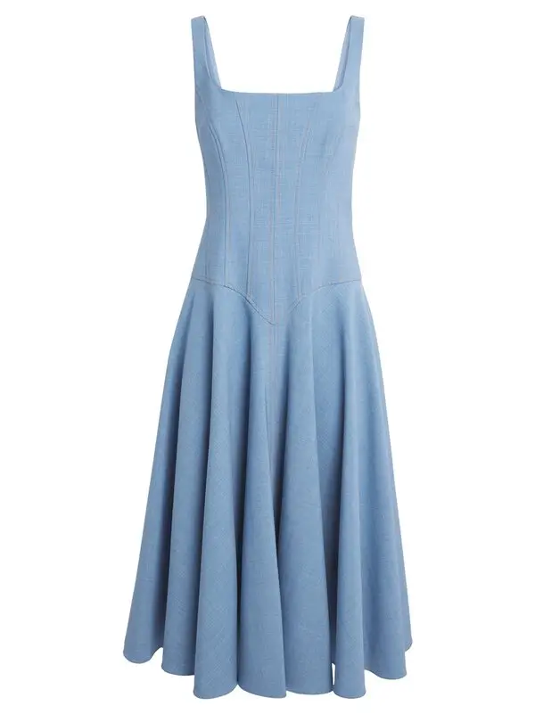 EMILIA WICKSTEAD Harmony Midi Dress - Blue