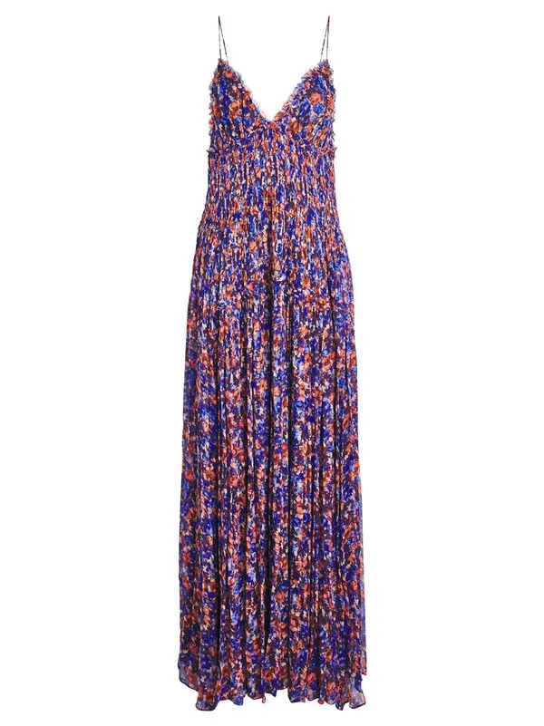 Ulla Johnson Silk Chiffon Atrani Maxi Dress - Purple